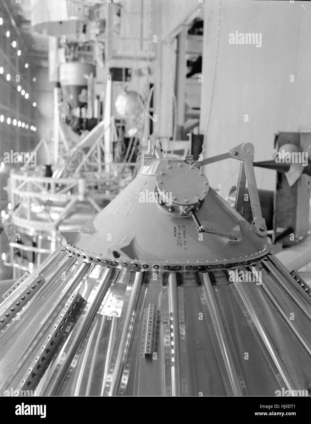 A series of images documenting the Atlas missile program, focusing on ...