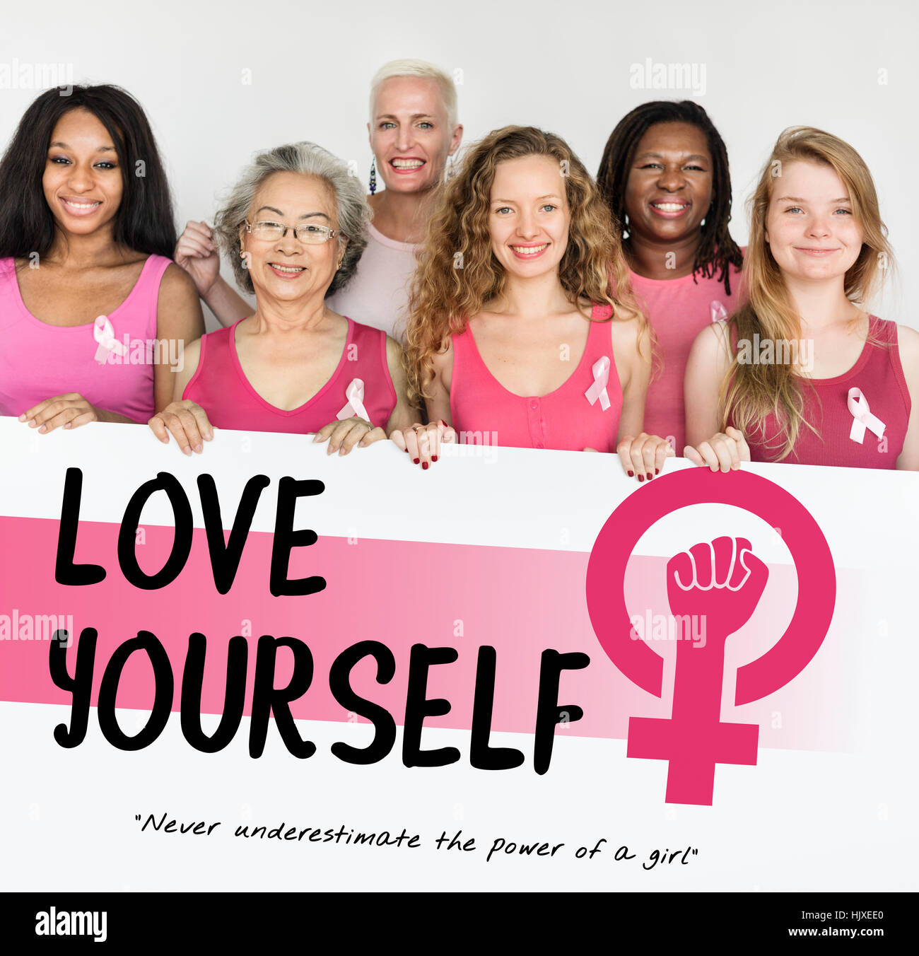 Women Girl Power Feminism Equal Opportunity Concept Stock Photo - Alamy