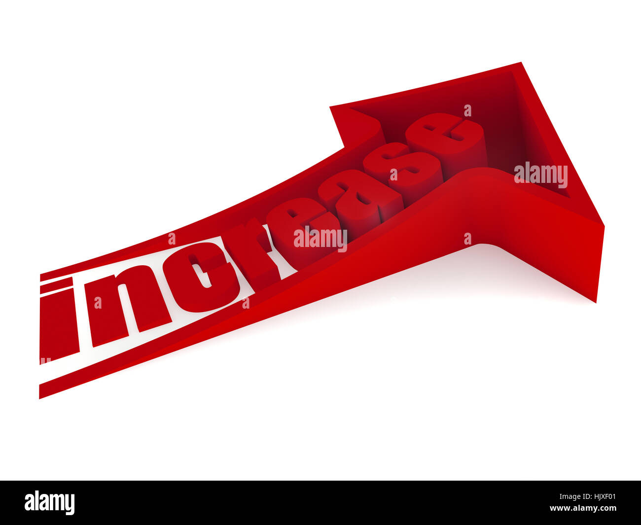 3D Red Increase Text Stock Photo - Alamy