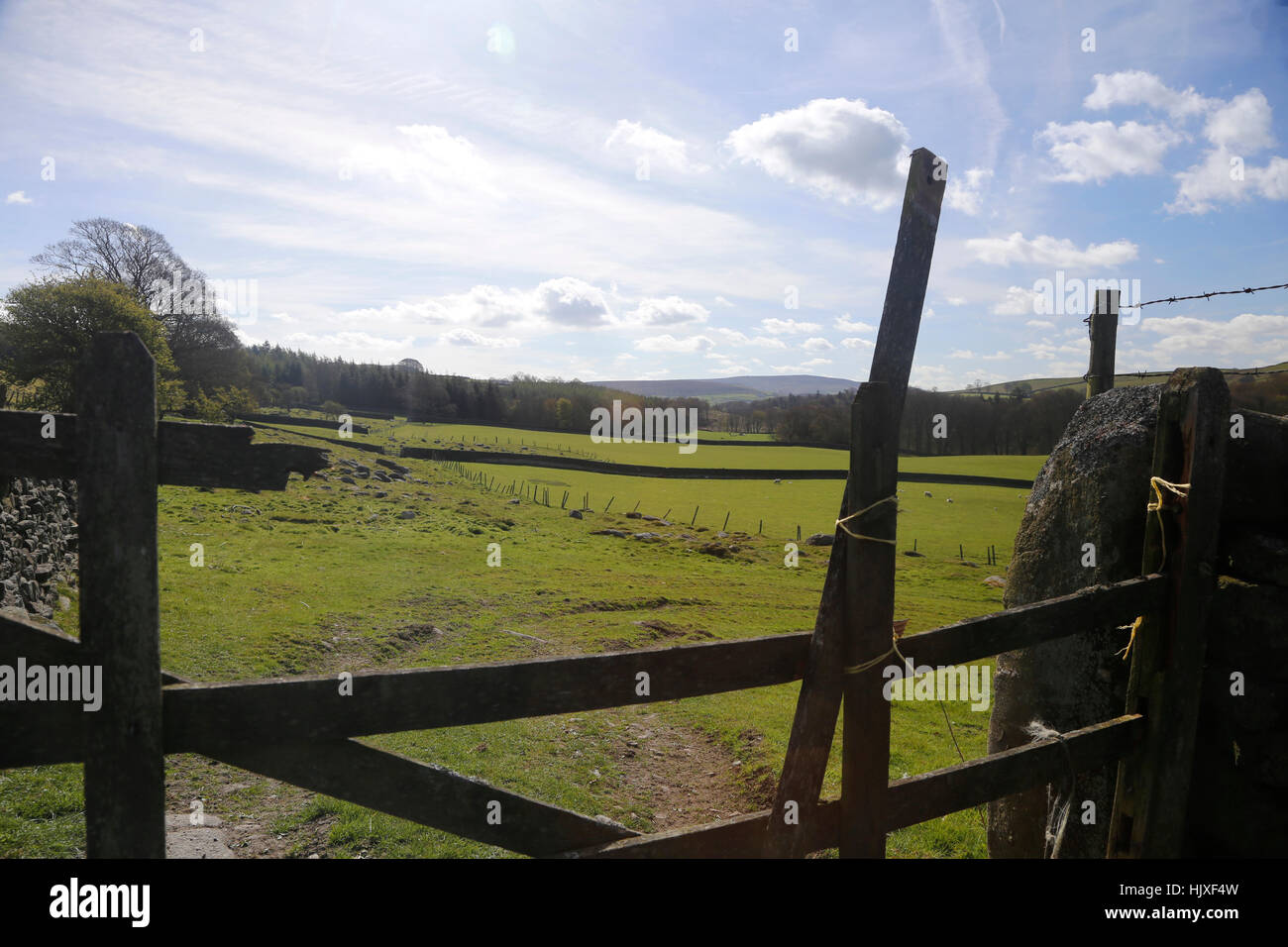 Broken 5 barred gate in the Yorkshire Dales Stock Photo - Alamy