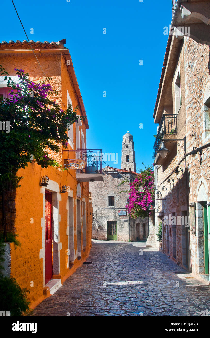 europe, greece, peloponnese, mani, areopoli, town Stock Photo - Alamy
