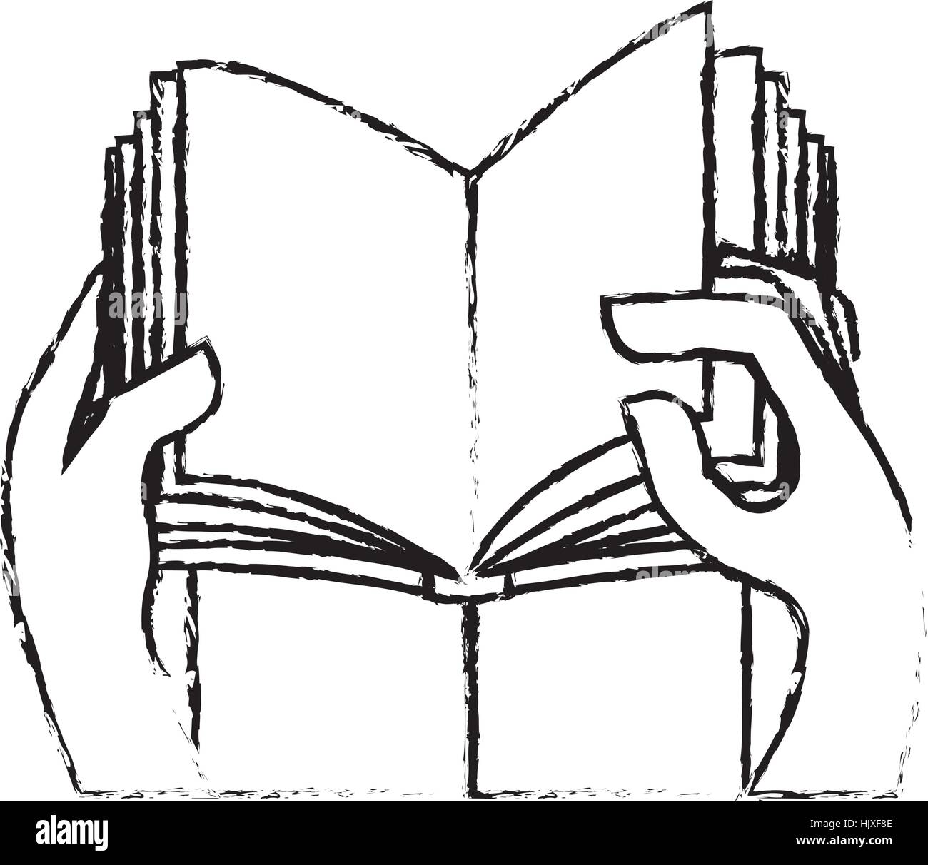 book reading icon image sketch style vector illustration design Stock ...
