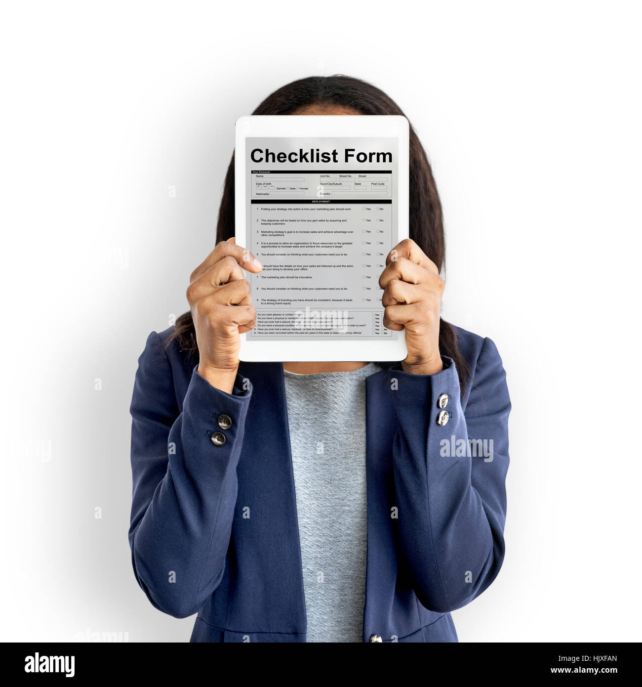 Checklist Form Document Questions Concept Stock Photo - Alamy