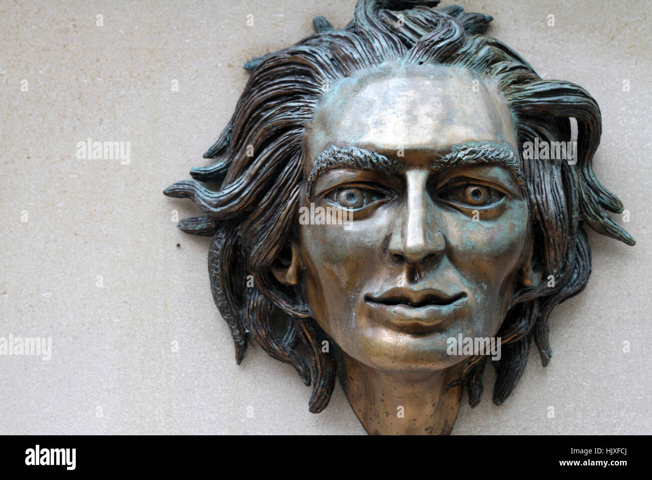 Bronze sculpture face. Cimetière Père Lachaise. Paris. France. Europe ...