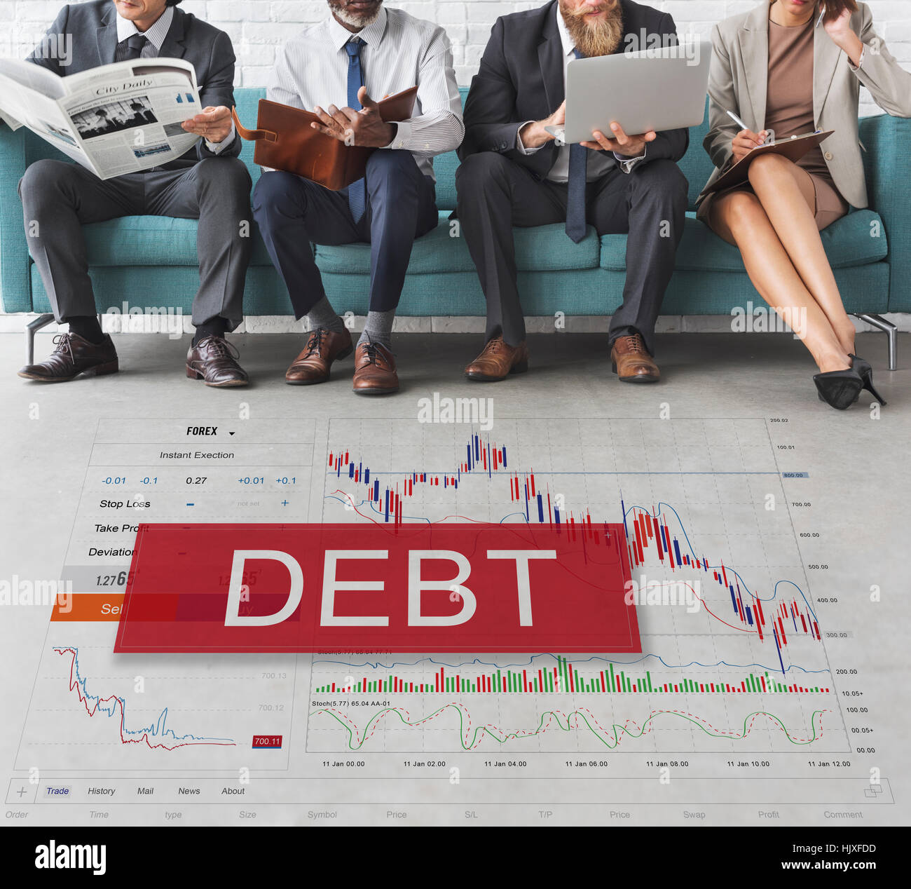 Debt Chart Graphic Diagram Concept Stock Photo - Alamy