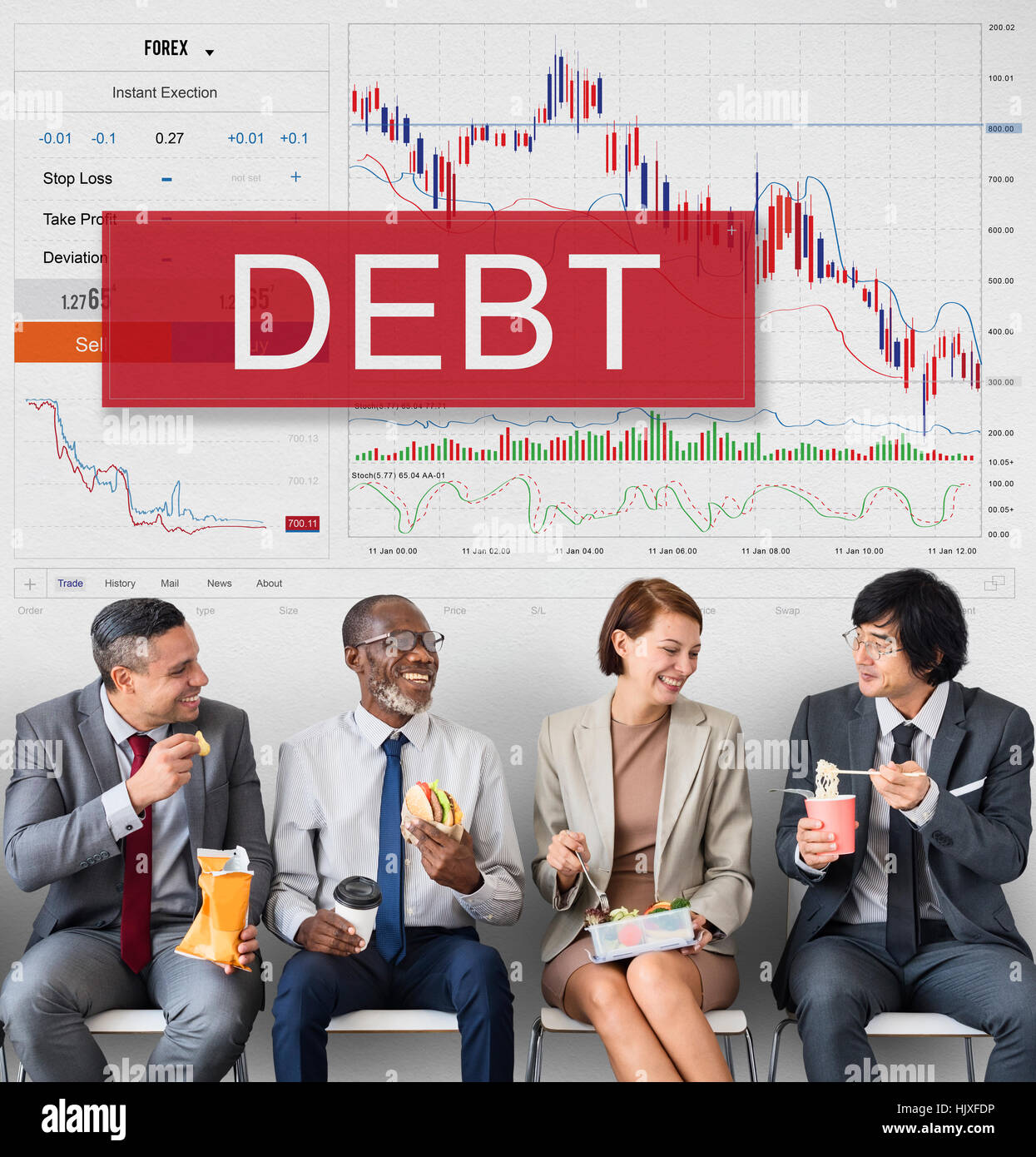 Debt Chart Graphic Diagram Concept Stock Photo - Alamy