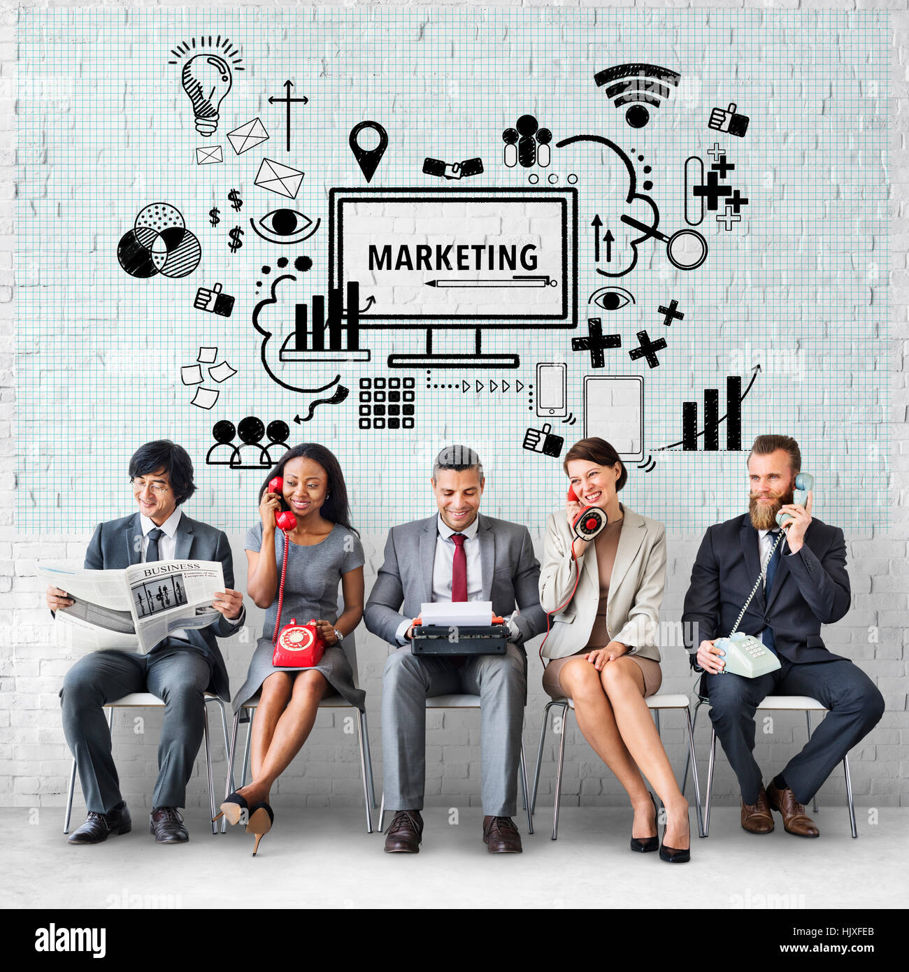 Marketing Computer Sign Symbol Concept Stock Photo - Alamy