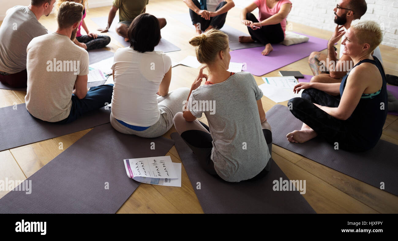 Exercise International Group Relaxation Fitness Concept Stock Photo - Alamy