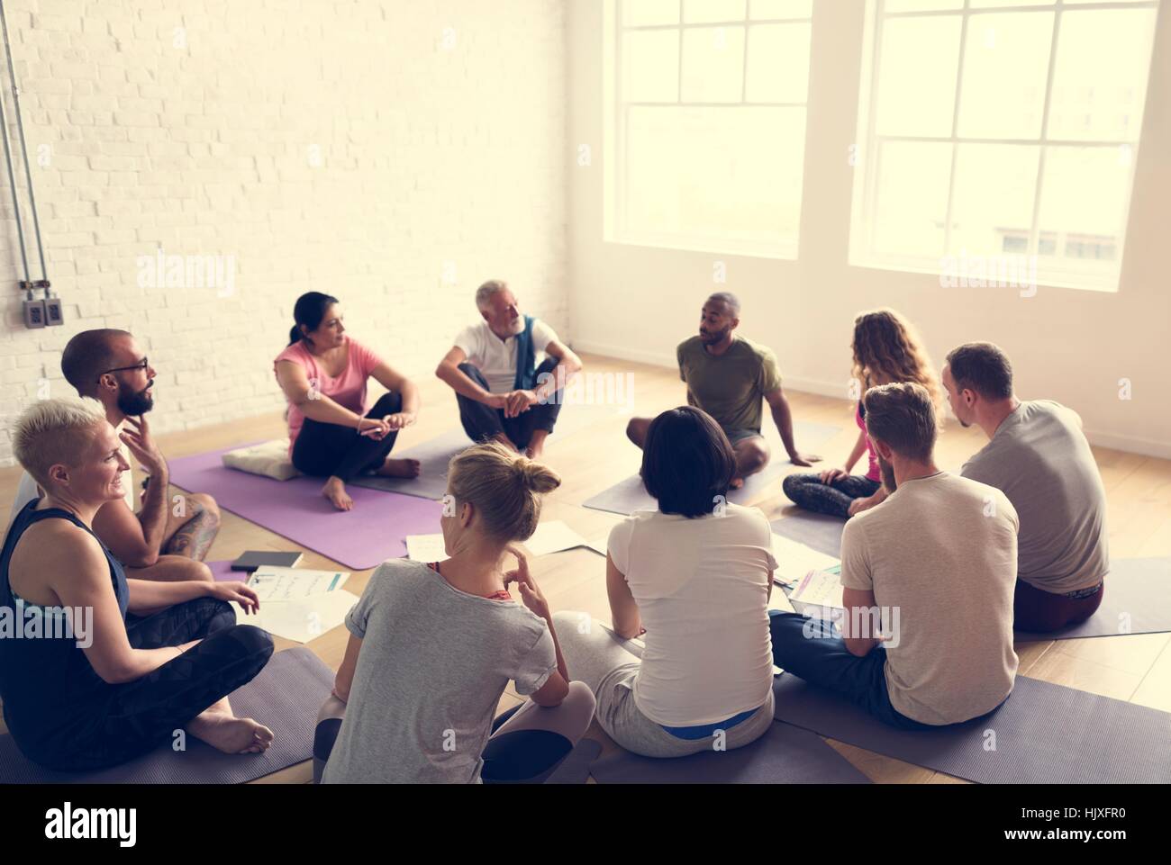 Diversity People Exercise Class Relax Concept Stock Photo - Alamy
