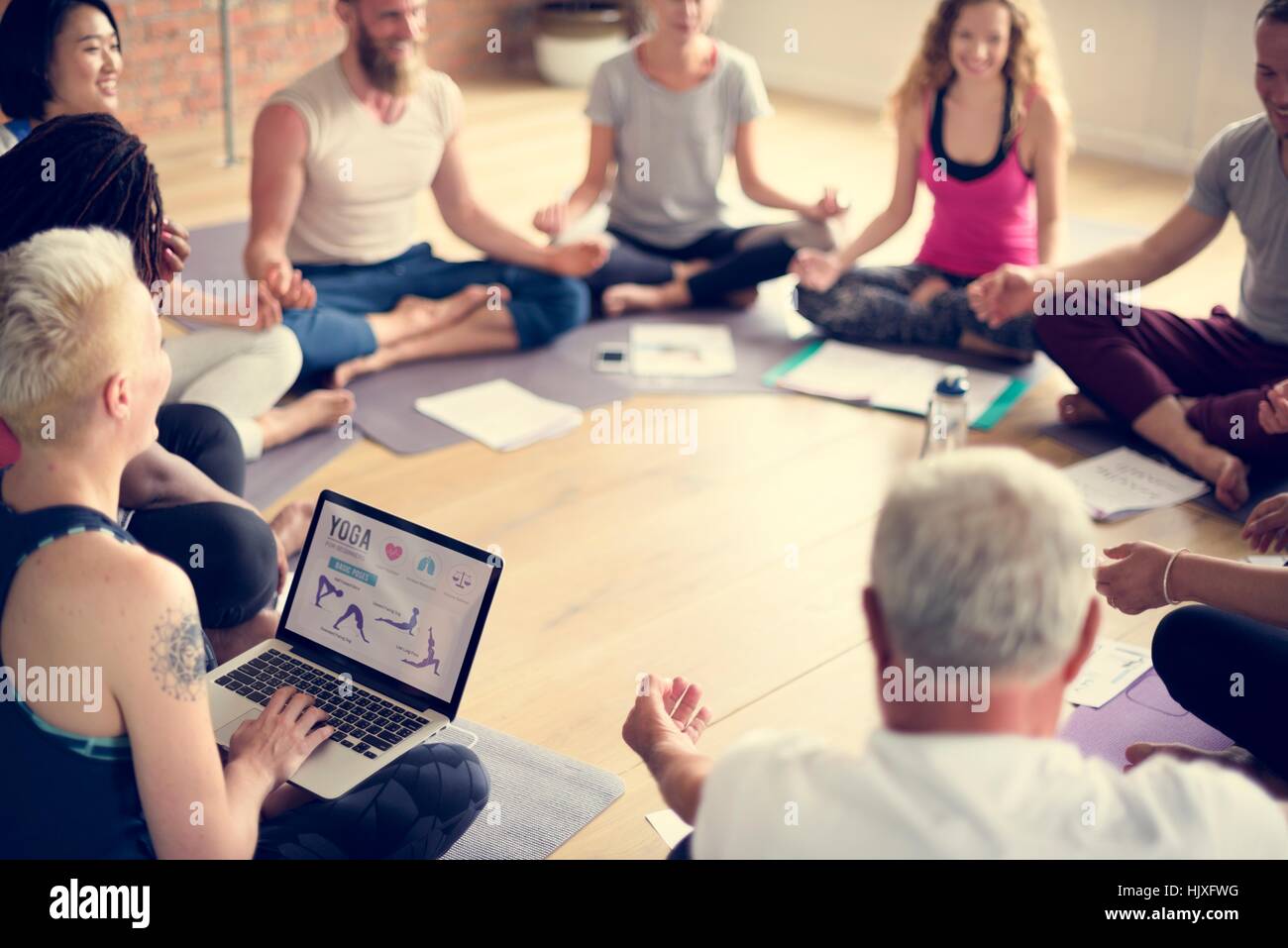 Exercise International Group Relaxation Fitness Concept Stock Photo - Alamy