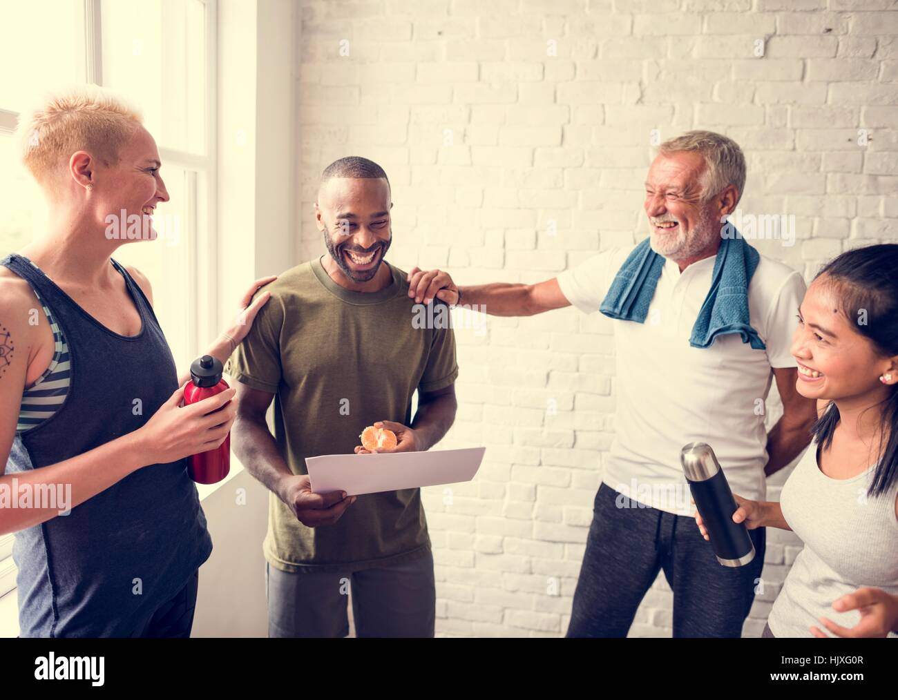 Diversity People Exercise Class Relax Concept Stock Photo - Alamy