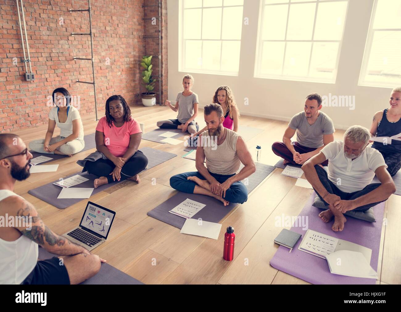 Diversity People Exercise Class Relax Concept Stock Photo - Alamy