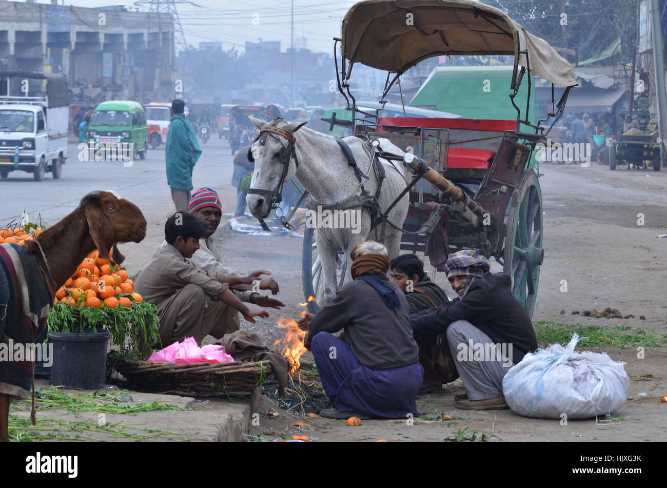 Lahore, Pakistan. 24th Jan, 2017. Pakistani people busy in their ...