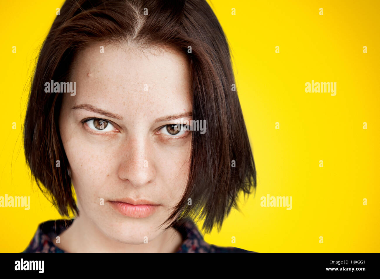 Woman Face Upset Unhappy Expression Concept Stock Photo - Alamy