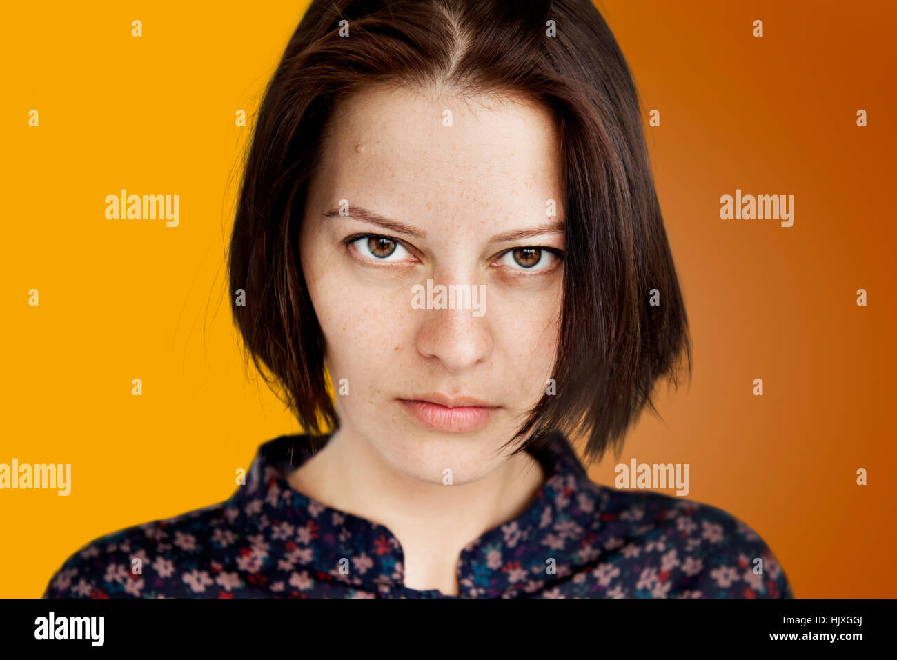 Woman Face Upset Unhappy Expression Concept Stock Photo - Alamy