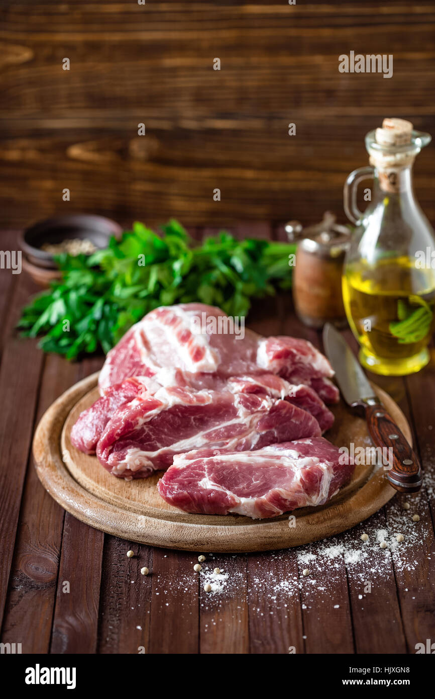 fresh raw cut of pork meat Stock Photo - Alamy