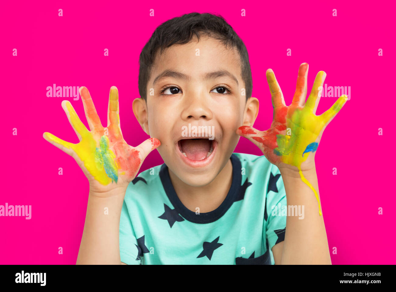 Boy Artwork Kid Child Creative Imagination Concept Stock Photo - Alamy