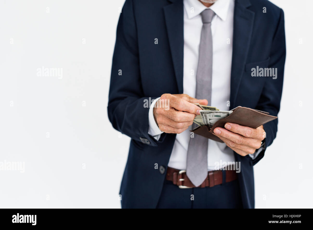 Man Count Money Wallet Concept Stock Photo - Alamy