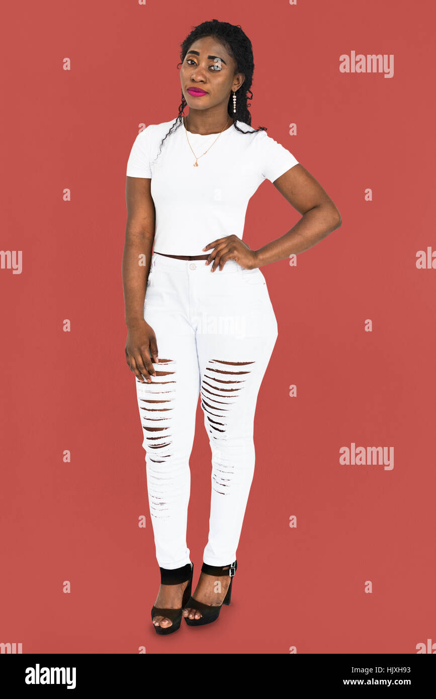 Female Standing Pose Studio Concept Stock Photo - Alamy