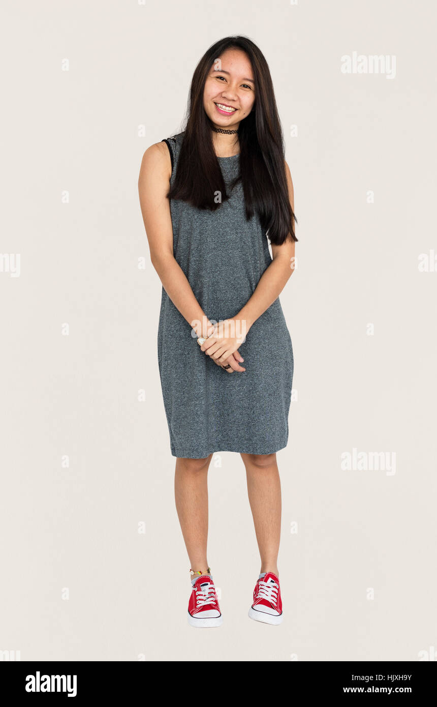 Female Standing Pose Studio Concept Stock Photo - Alamy