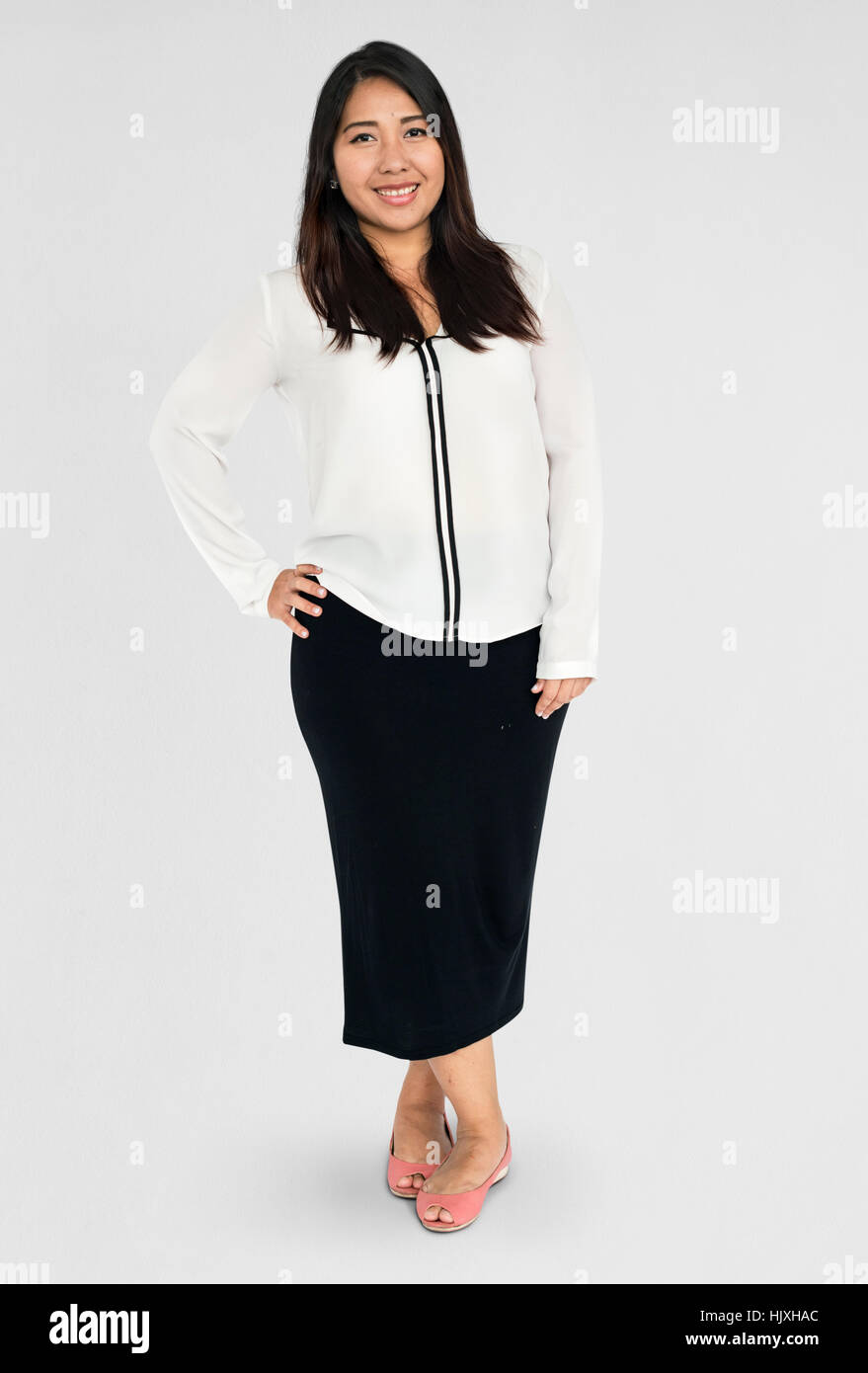 Female Standing Pose Studio Concept Stock Photo - Alamy