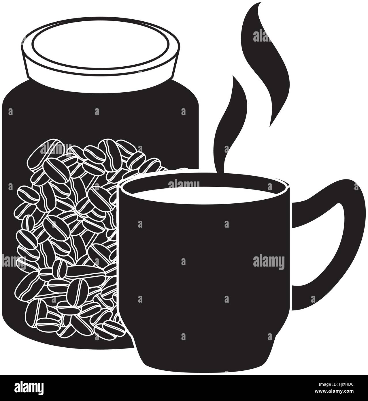beverage coffee related icons image black and white vector illustration ...