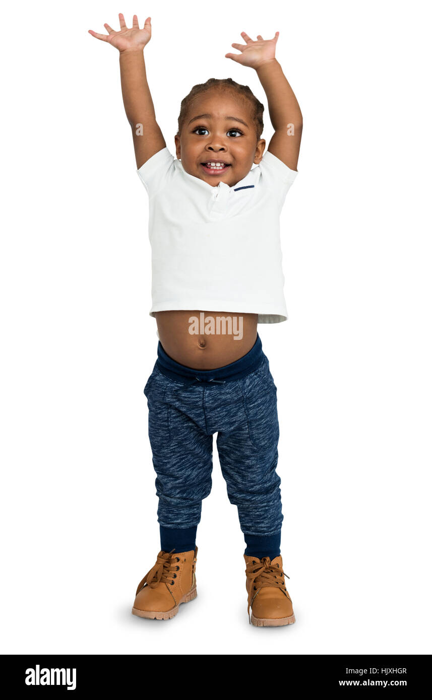 Little Boy Hands Up Concept Stock Photo - Alamy