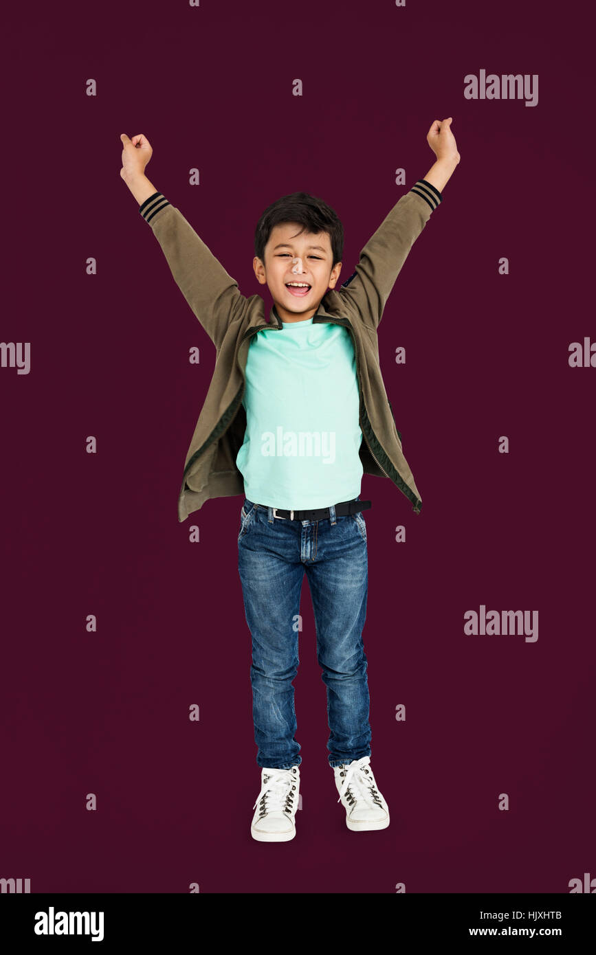 Little Boy Hands Up Concept Stock Photo - Alamy