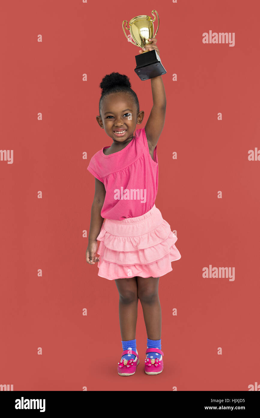 African Girl Won Prize Award Reward Portrait Concept Stock Photo - Alamy
