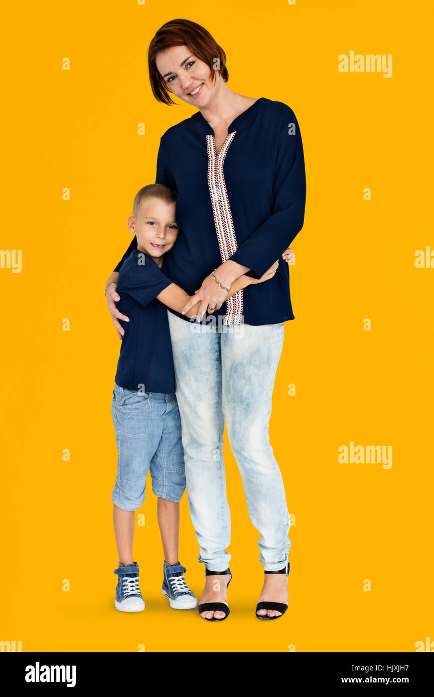 Mother Son Hugging Support Parent Child Concept Stock Photo - Alamy