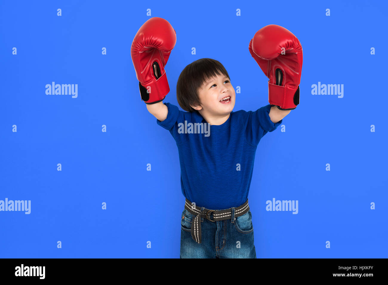 Little Boy Kid Adorable Cute Boxing Portrait Concept Stock Photo - Alamy