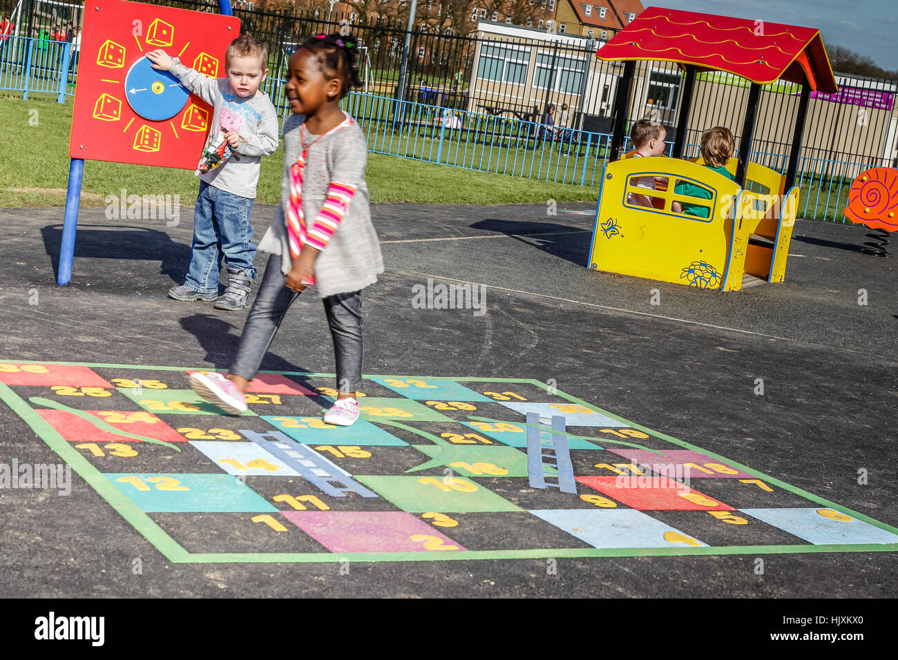 Children's safe play areas Stock Photo - Alamy