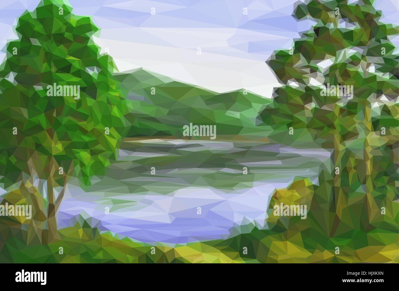 Mountain landscape trees Stock Vector Images - Alamy