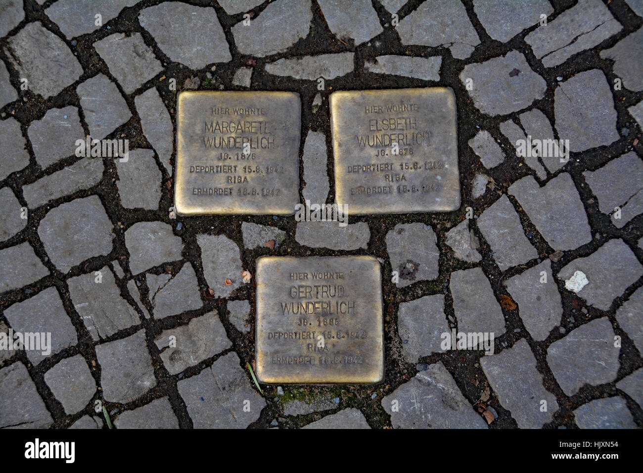 Stolperstein (stumbling stone) on the streets of Berlin commemorating ...