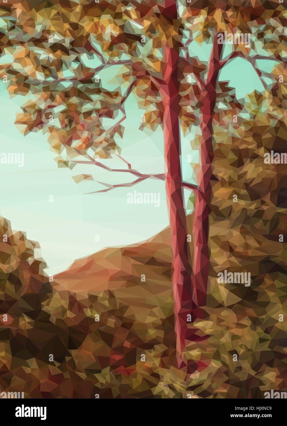 Sky with nature and wood landscape Stock Vector Images - Alamy