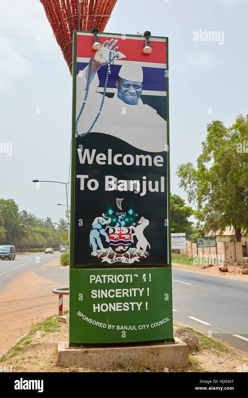 “Welcome to Banjul” sign, Banjul, Gambia Stock Photo - Alamy