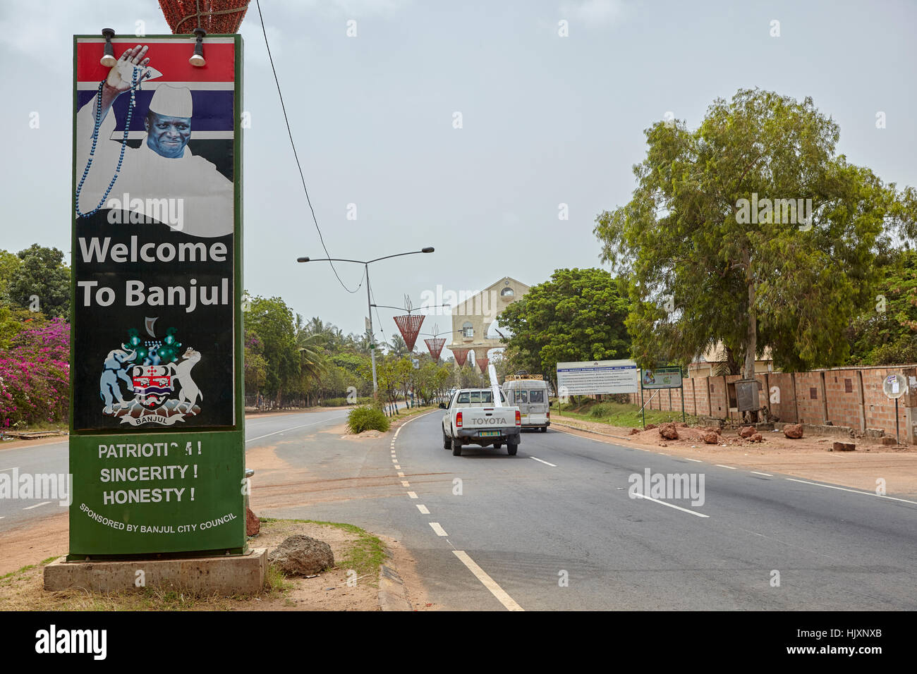 “Welcome to Banjul” sign, Banjul, Gambia Stock Photo - Alamy