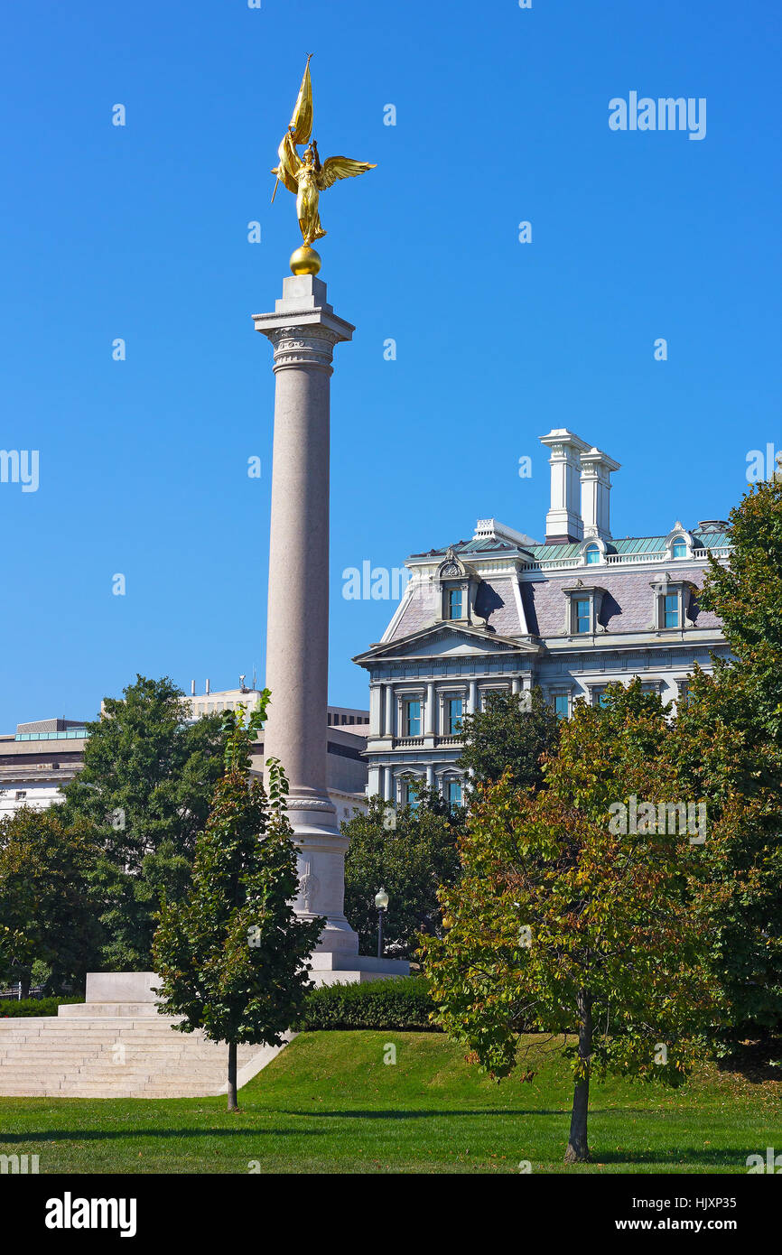 The First Division Monument, Washington DC. The monument on a plaza in ...