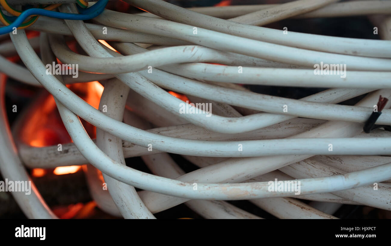 Firing wire in fire Stock Photo - Alamy