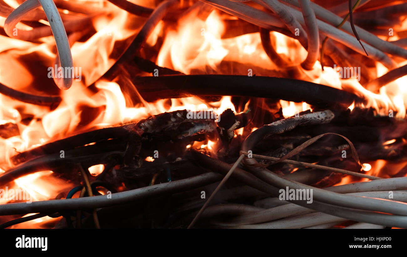 Firing wire in fire Stock Photo - Alamy