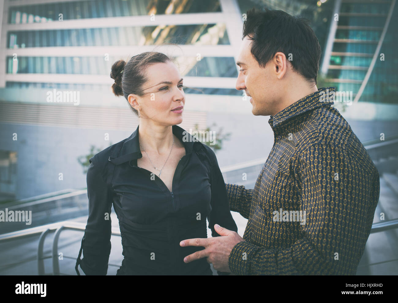 Two business people talking in hi-res stock photography and images - Alamy