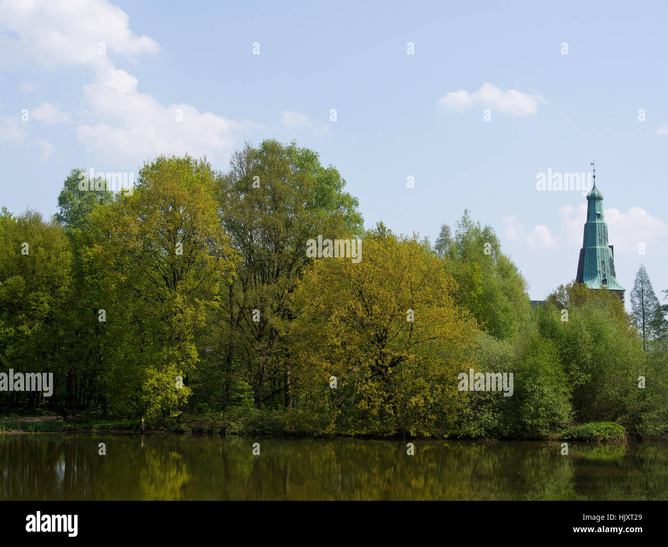 tower, park, tower, tree, trees, park, spring, towers, chateau, castle ...