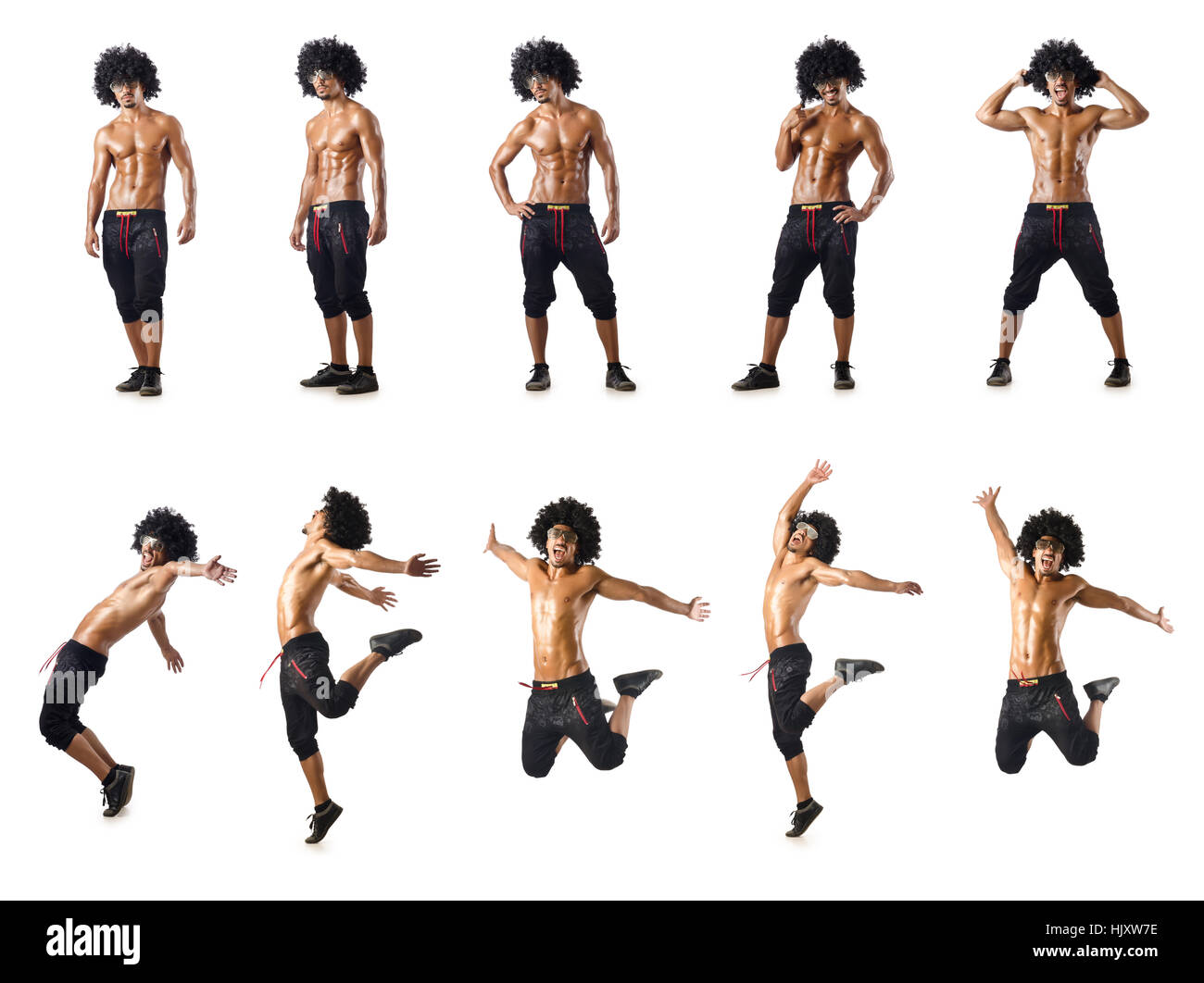 Collage of dancers isolated on white background Stock Photo - Alamy