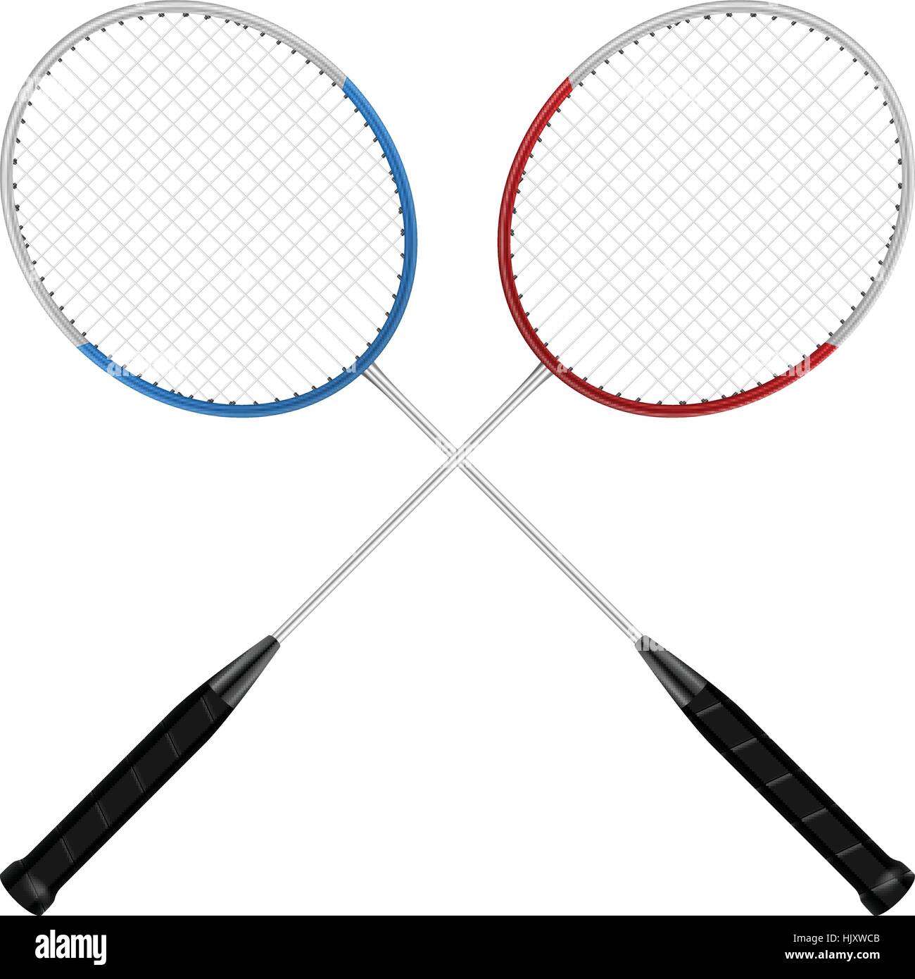 Badminton equipment on white background Stock Vector Images - Alamy