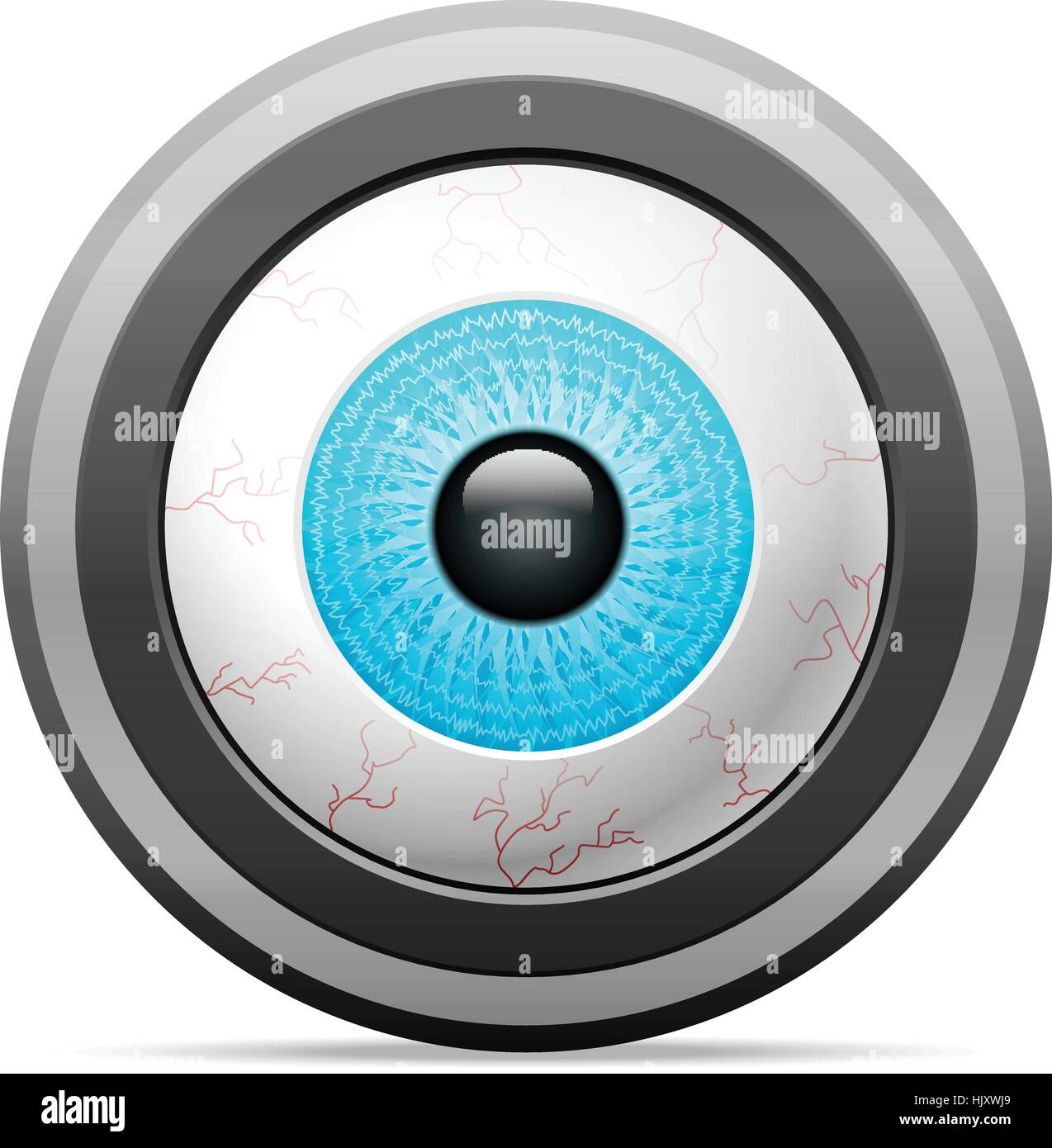 Photo camera with human eye on a white background Stock Vector Image ...