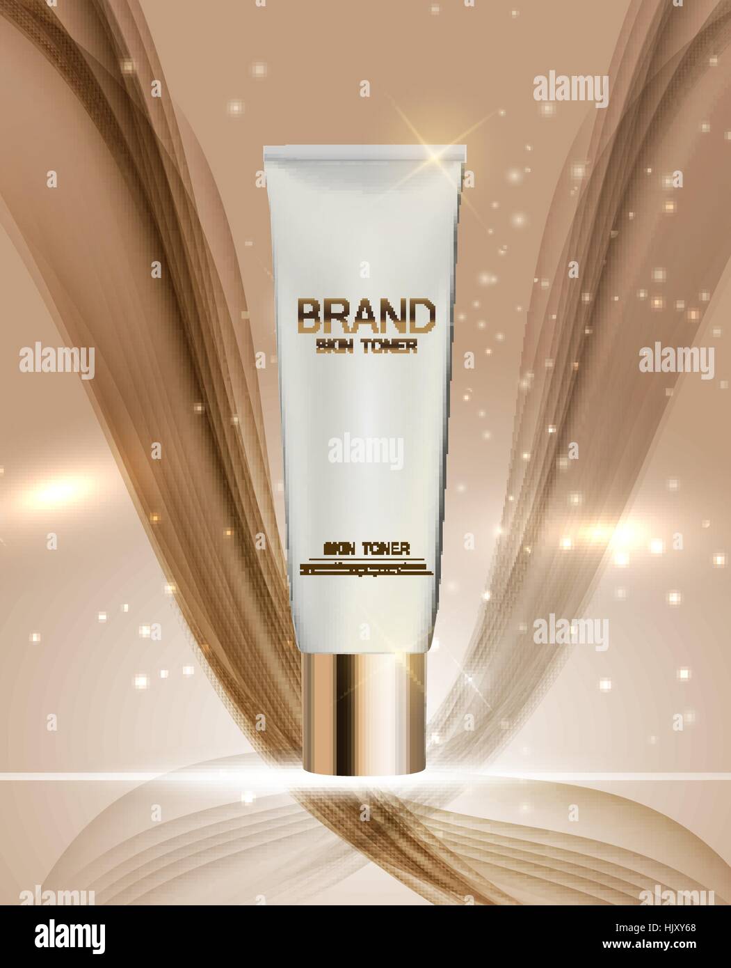Skin Toner Bottle Tube Template for Ads or Magazine Background Stock ...