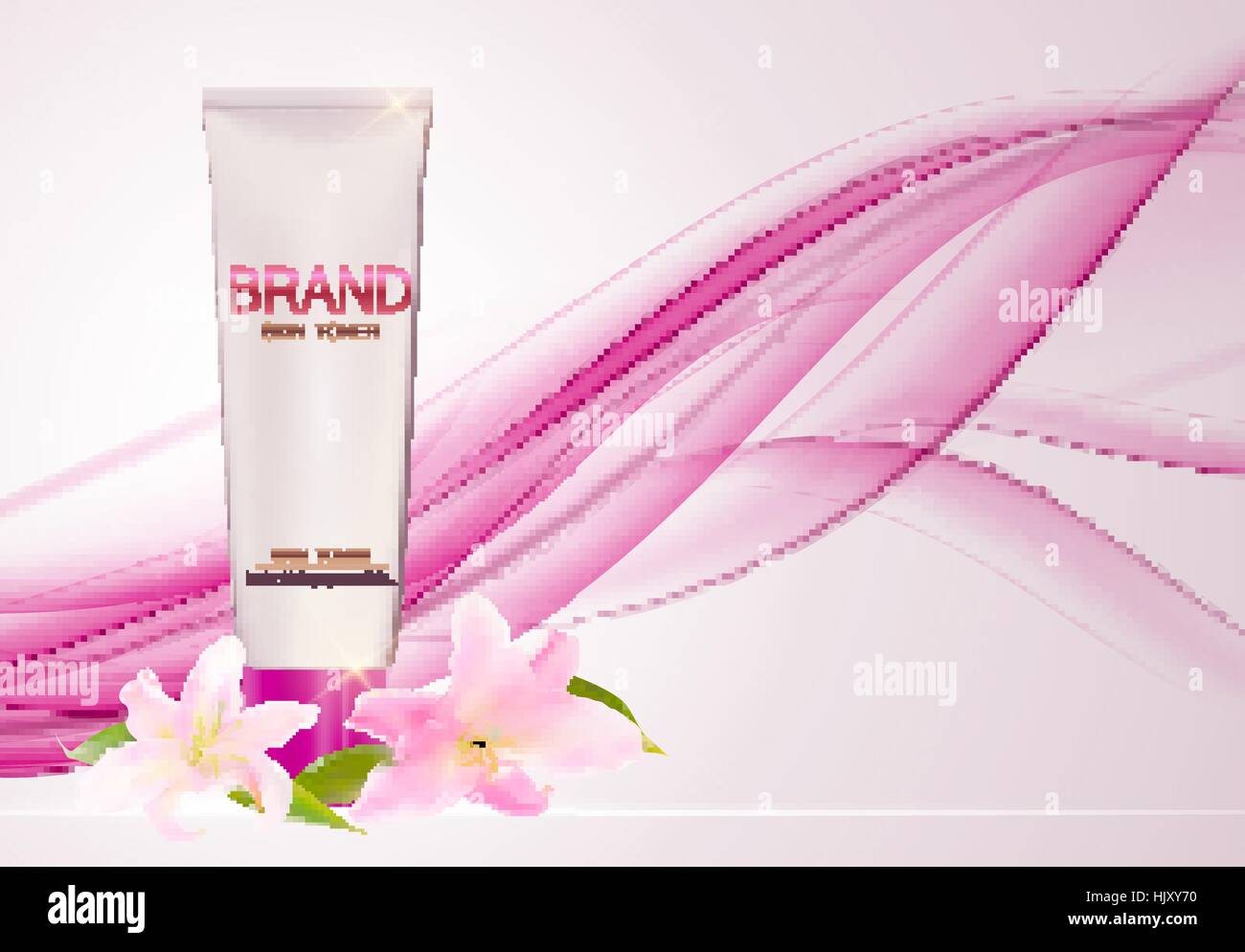 Skin Toner Bottle Tube Template for Ads or Magazine Background Stock ...