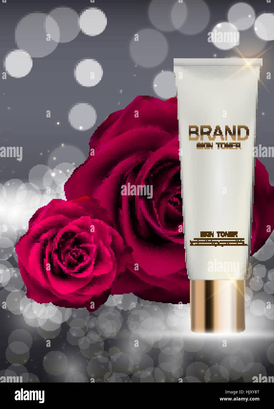 Skin Toner Bottle Tube Template for Ads or Magazine Background Stock ...