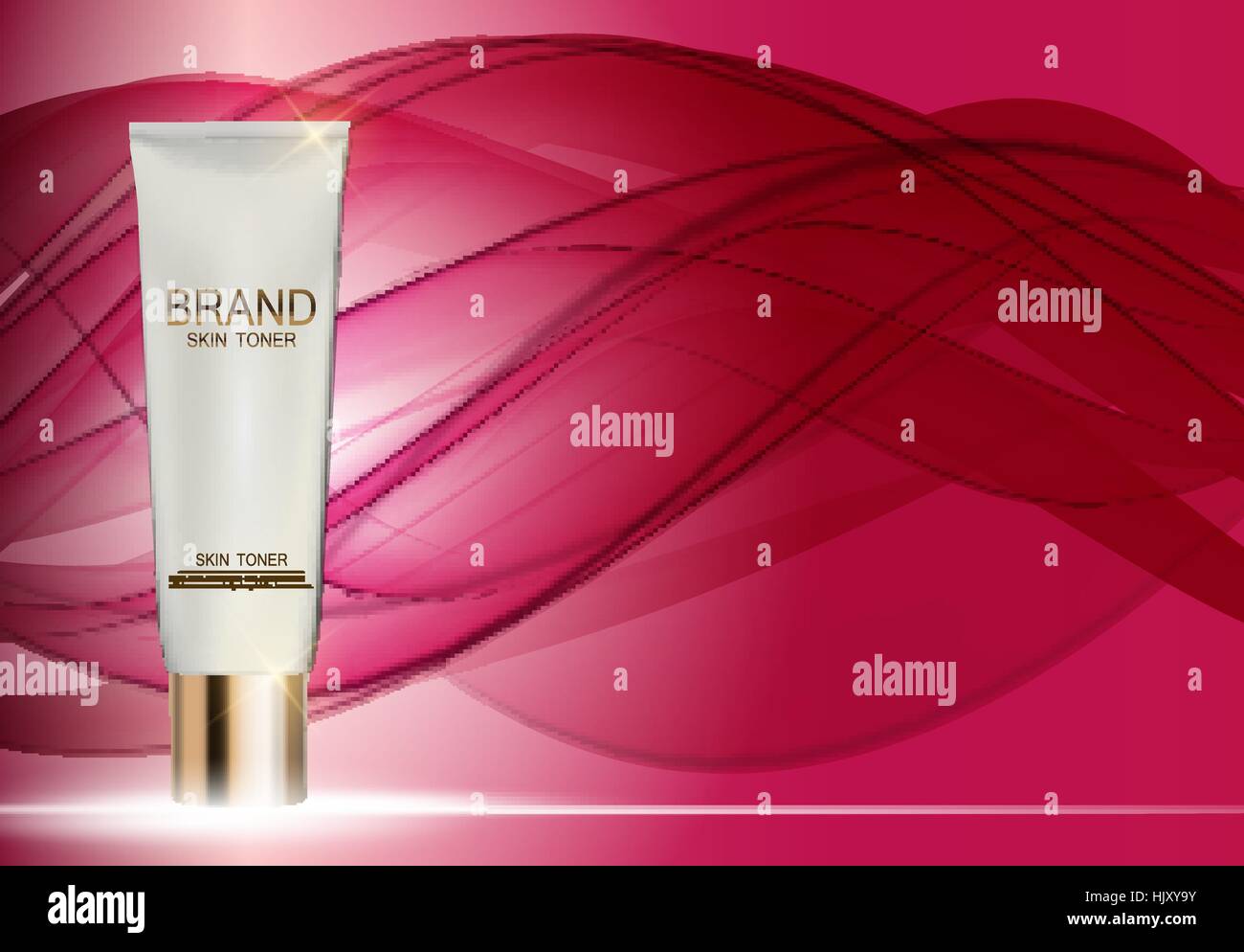 Skin Toner Bottle Tube Template for Ads or Magazine Background Stock ...