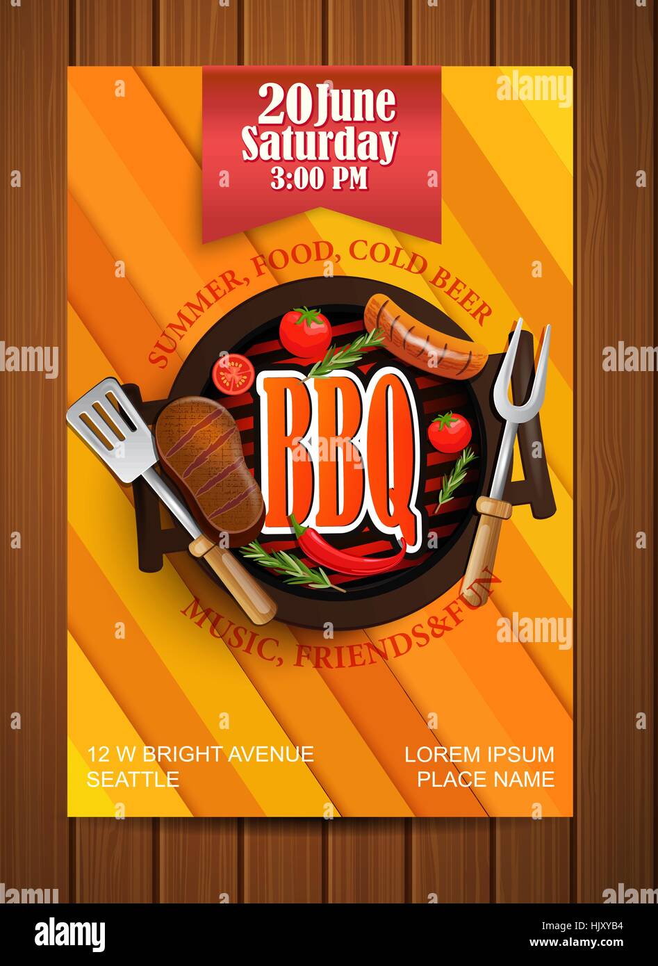 Birthday bbq garden Stock Vector Images - Alamy